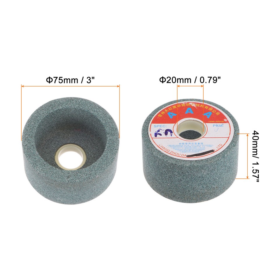 Cup Grinding Wheel 3 Inch 60 Grits Silicon Carbide Green Aluminum Oxide ...