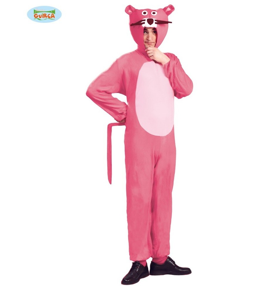 Adult Panther Fancy Dress Costume Pink Animal Suit Stag Do Party Cat ...