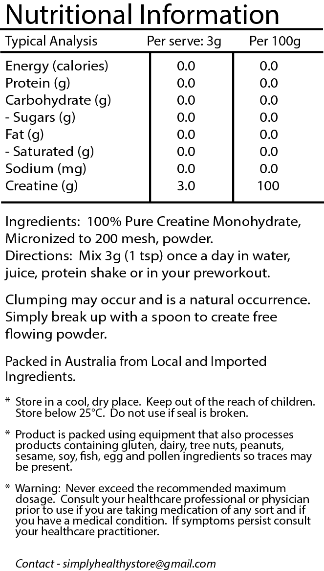 300g Pure Creatine Micronised Monohydrate Powder, Unflavoured, Samson ...