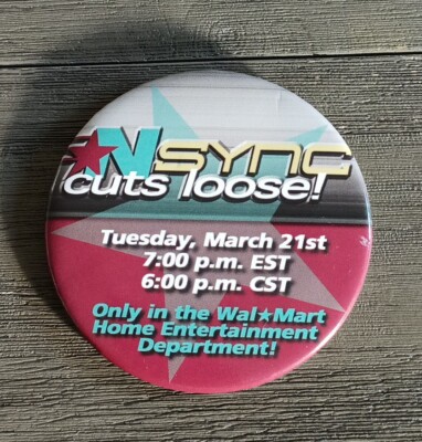 NSYNC CUTS LOOSE Vintage Rare Button Pinback Collectable Large Walmart ...