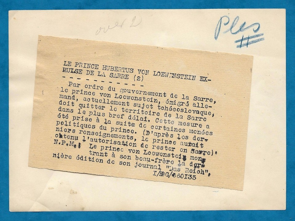 1930'S B/W PHOTO PRINCE HUBERTUS VON LOWENSTEIN OPPONENT OF HITLER | eBay