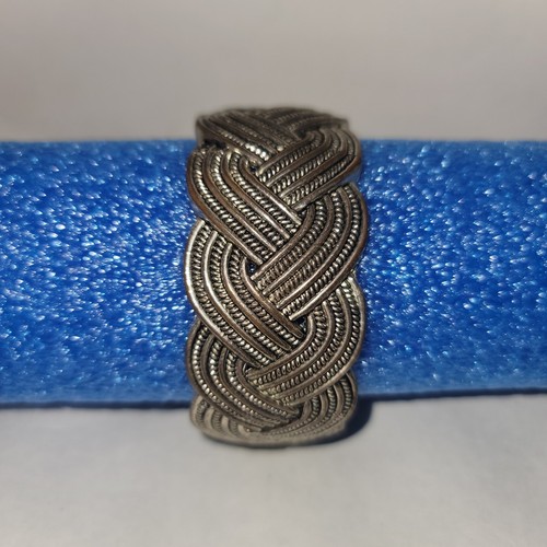 Wide twisted rope spring closure silvertone Bracelet Vintage | eBay