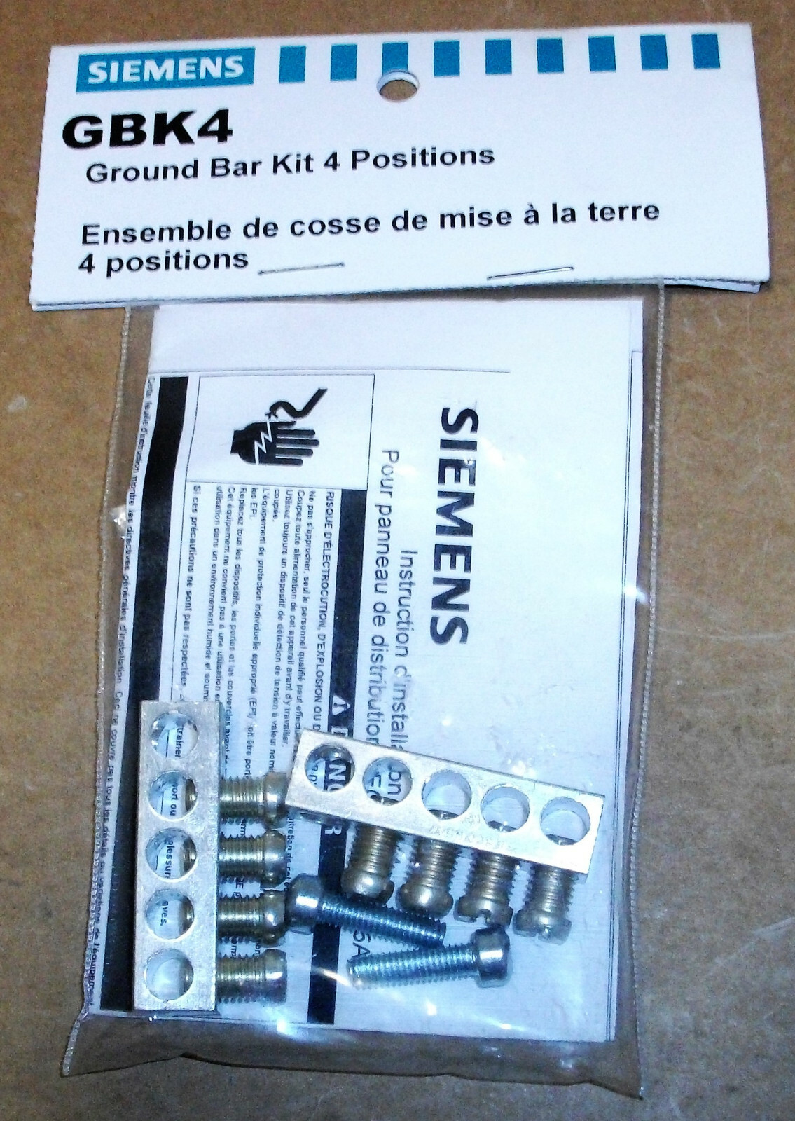 SIEMENS GBK4 GROUND BAR KIT 4 POSITION 2 PC PACKAGE NEW SEALED Lot of 2 ...