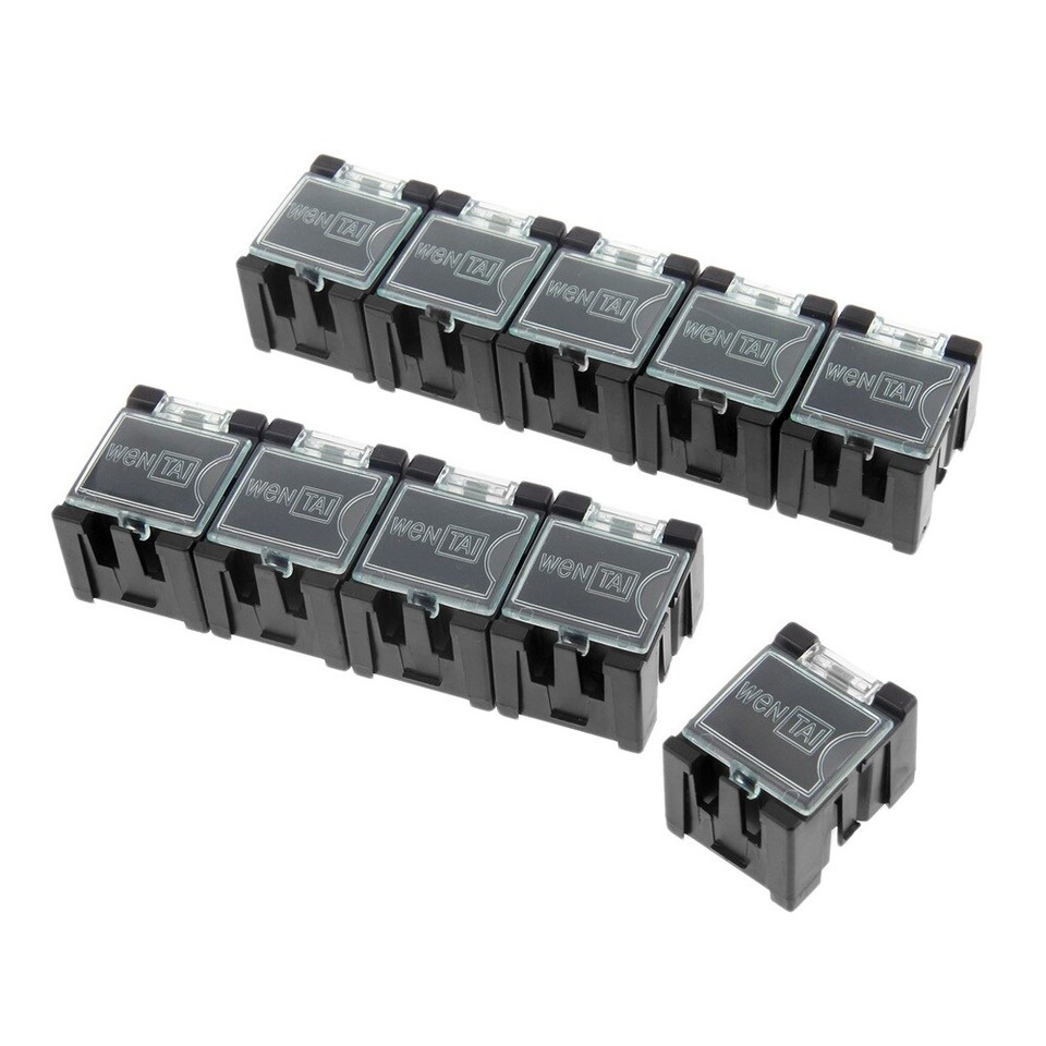 10pcs Plastic Black Electronic Components SMT SMD Storage Boxes ...