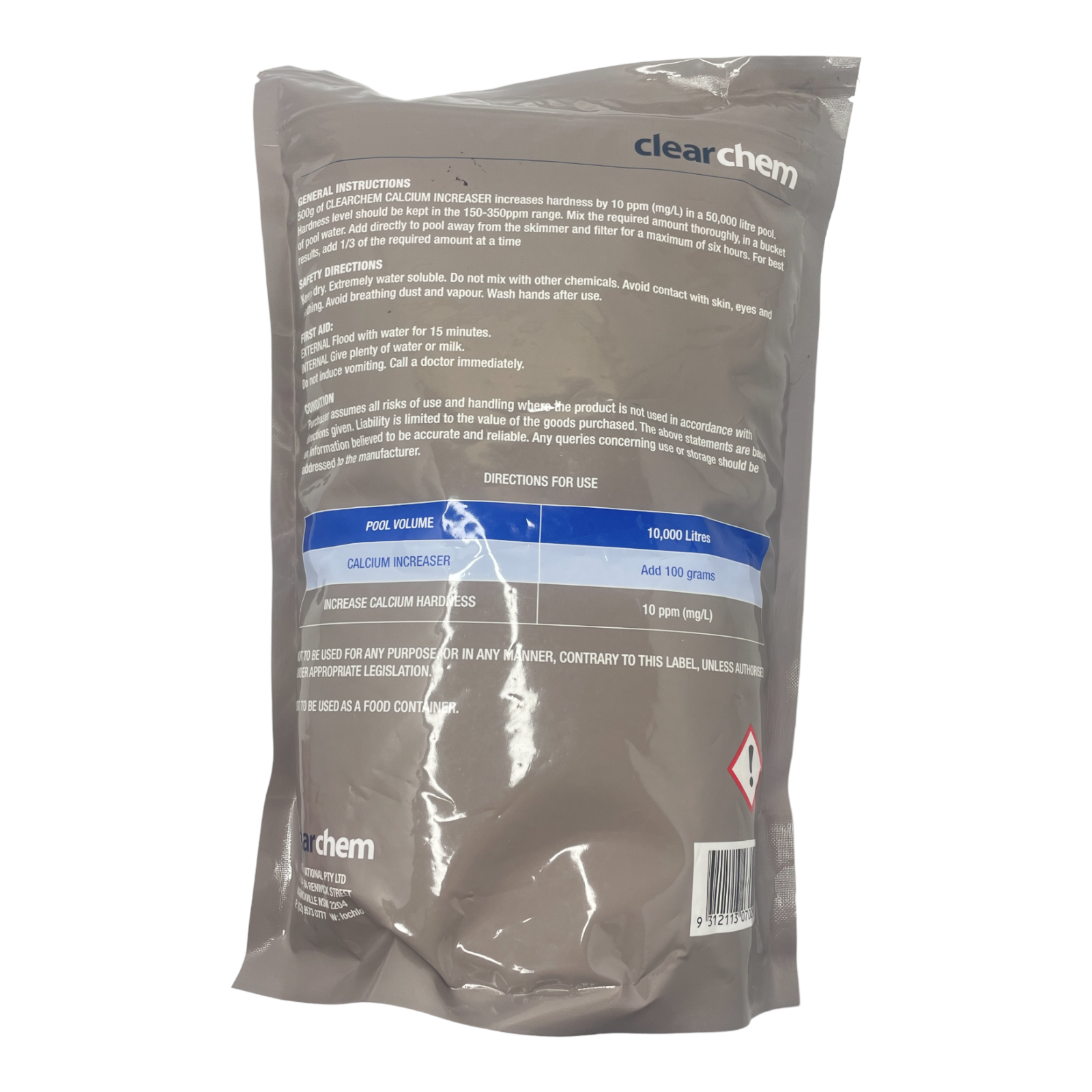 Calcium Increaser 4kg Lo Chlor Clearchem Swimming Pool Water Test ...