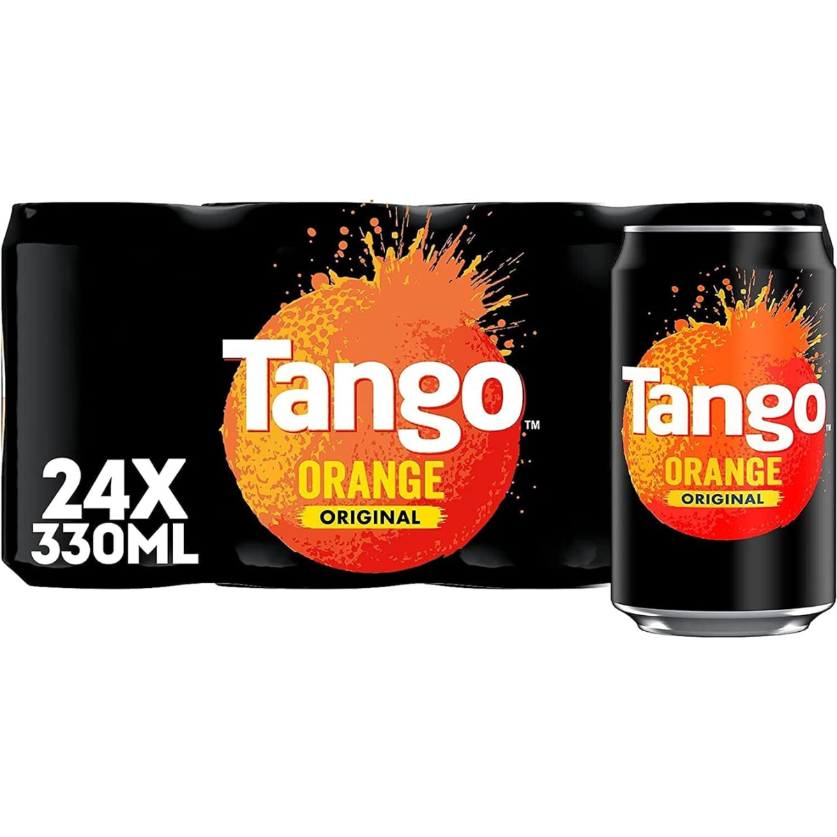 Tango Orange Original 330ml x 24 Also Sugar Free Cans Fizzy Soft Drink ...
