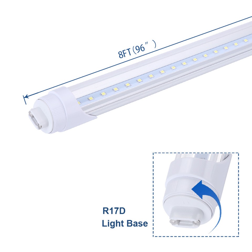 8FT R17D HO LED Tube Light – Rotatable 2-Pin Base, F96T12/T8 ...