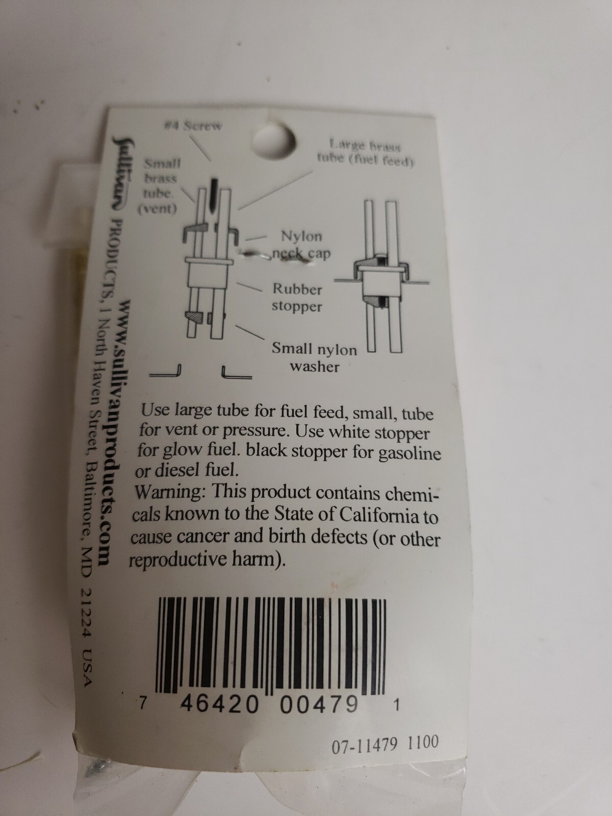 Sullivan Large Capactiy Tank Stopper NO 479 RC Model Plane | eBay