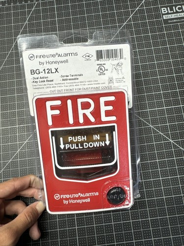 NEW Fire-Lite Alarms by Honeywell BG-12LX Addressable Manual Fire Pull ...
