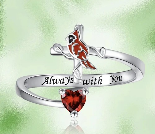 Red Bird/Cardinal/Heart Ring- One Size Fits All- Women’s- Always With ...