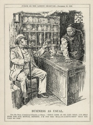 RARE 1926 CARTOON: CHINA TRADE - British Imperialism - HONG KONG ...