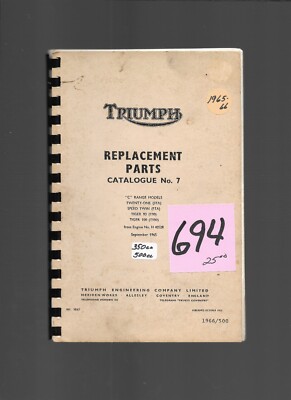 Triumph 350cc 500cc 1965-66 3TA 5TA T90 T100 Replacement Parts #694 | eBay