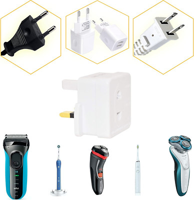 Toothbrush Adapter Electric Shaver Adapter Plug UK Charger Socket 2 Pin ...