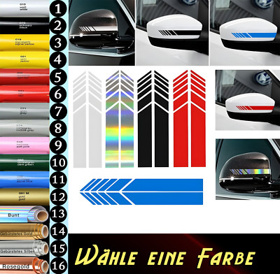 4x Auto Aufkleber Sportstreifen Seitenspiegel Außenspiegel Sticker ...