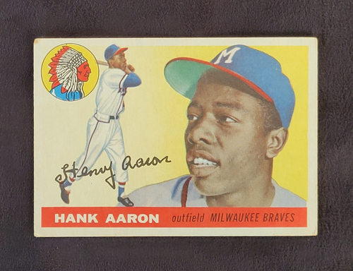 TOPPS 1955 HANK AARON #47 MILWAUKEE BRAVES MLB BASEBALL GOOD-VG | eBay