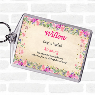 Willow Name Meaning Bag Tag Keychain Keyring Floral | eBay UK