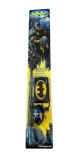 Shakespeare Batman Fishing Kit All In One Rod & Reel Tackle Super Rare ...