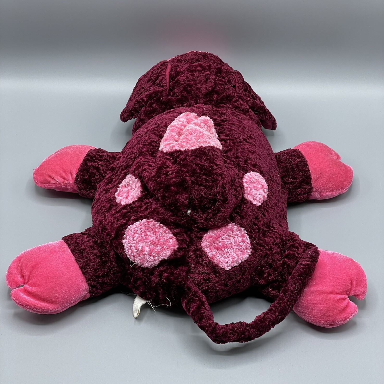 Vintage Piggy Pig Plush Maroon Pink Chenille Plush Pillow Stuffed ...