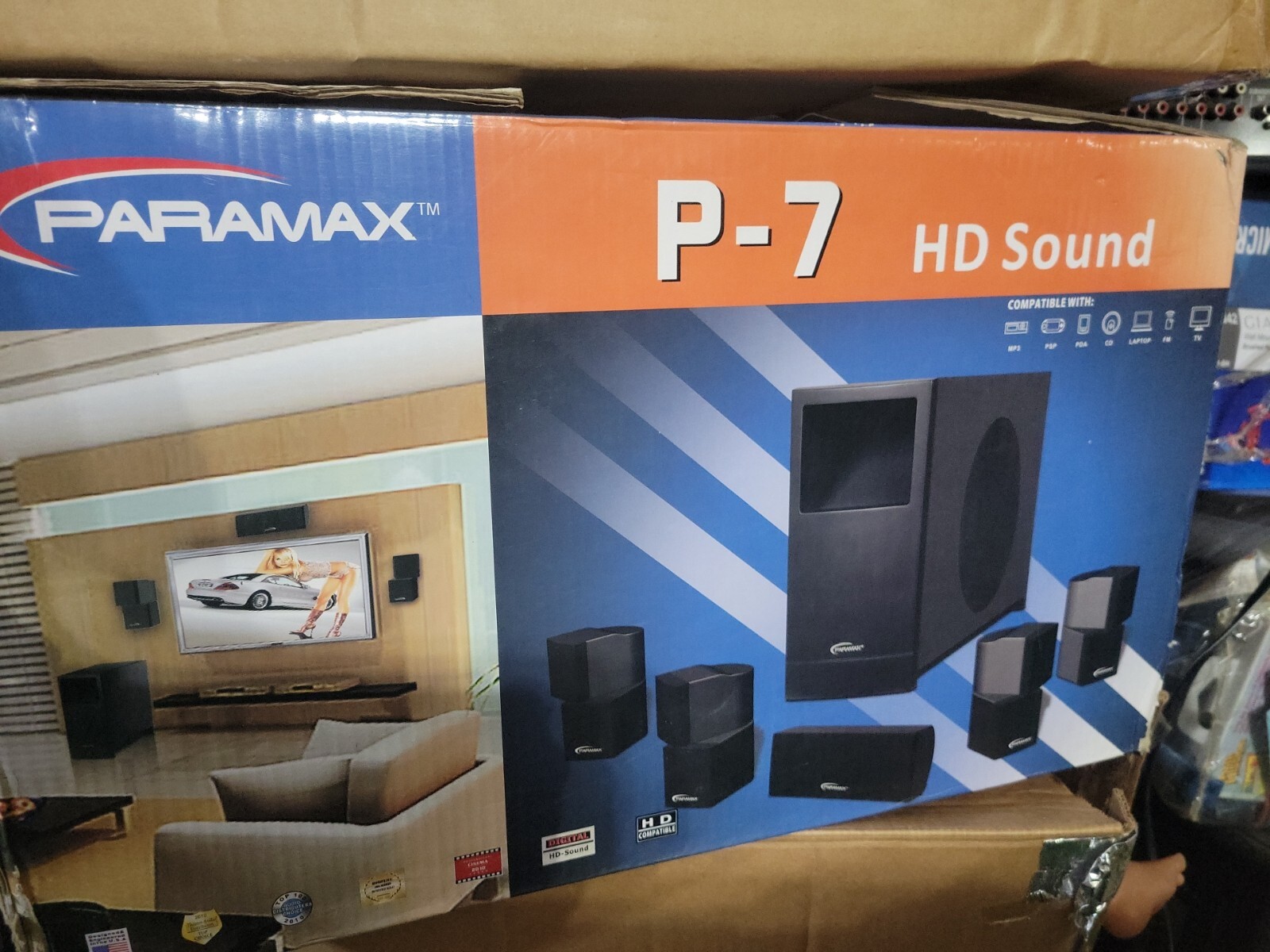 Paramax P-7 HD Sound, 6-Piece Home Theater Speaker System, Piano Black Color | eBay