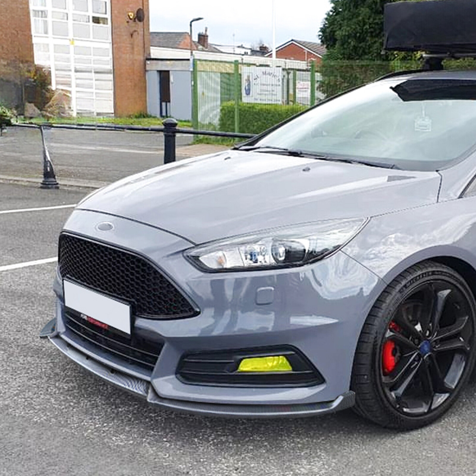 Front Bumper Spoiler Lip For Ford Focus ST MK3.5 2015-18 2016 Carbon ...