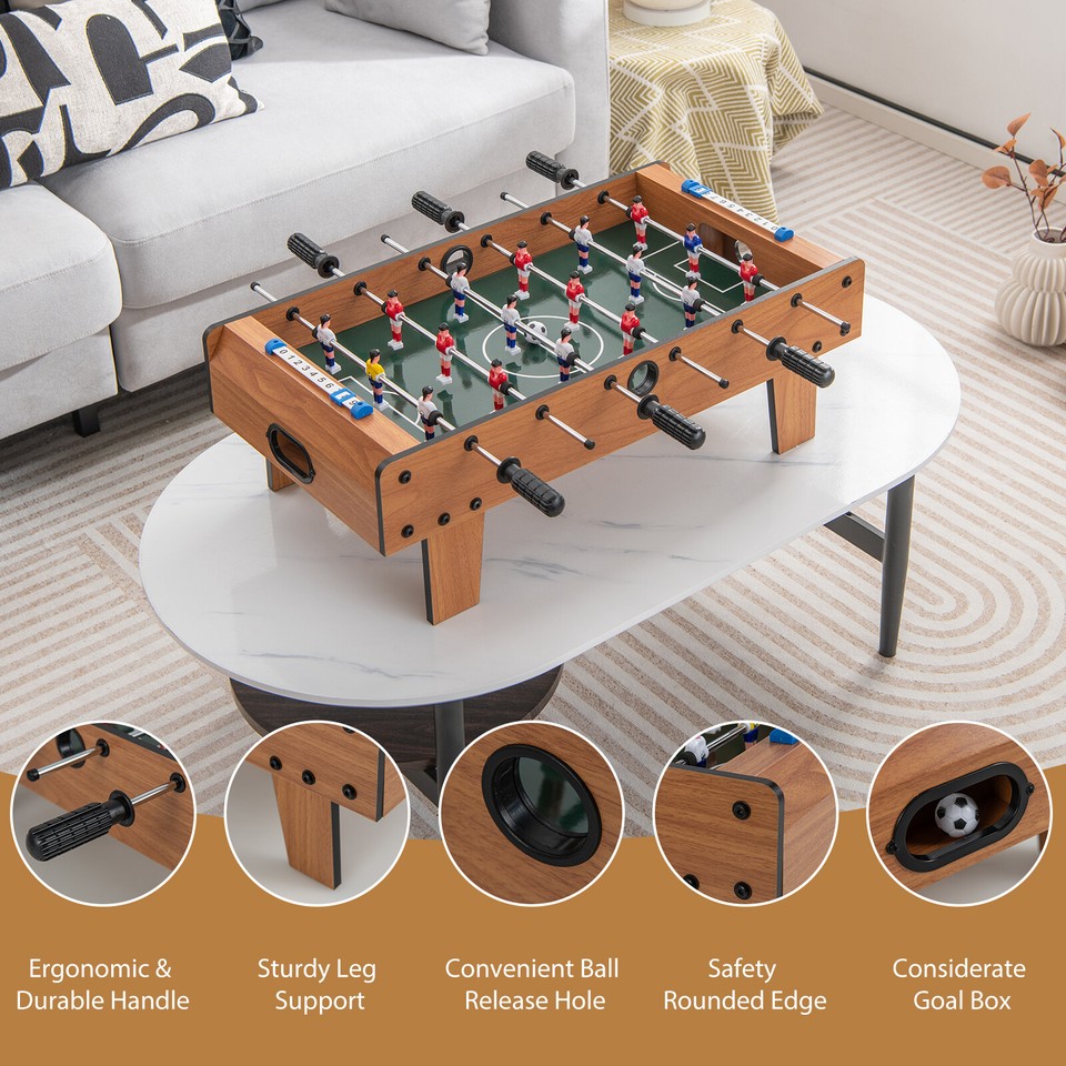 24" Foosball Table w/ 2 Footballs & 18 Soccer Keepers Tabletop Soccer ...
