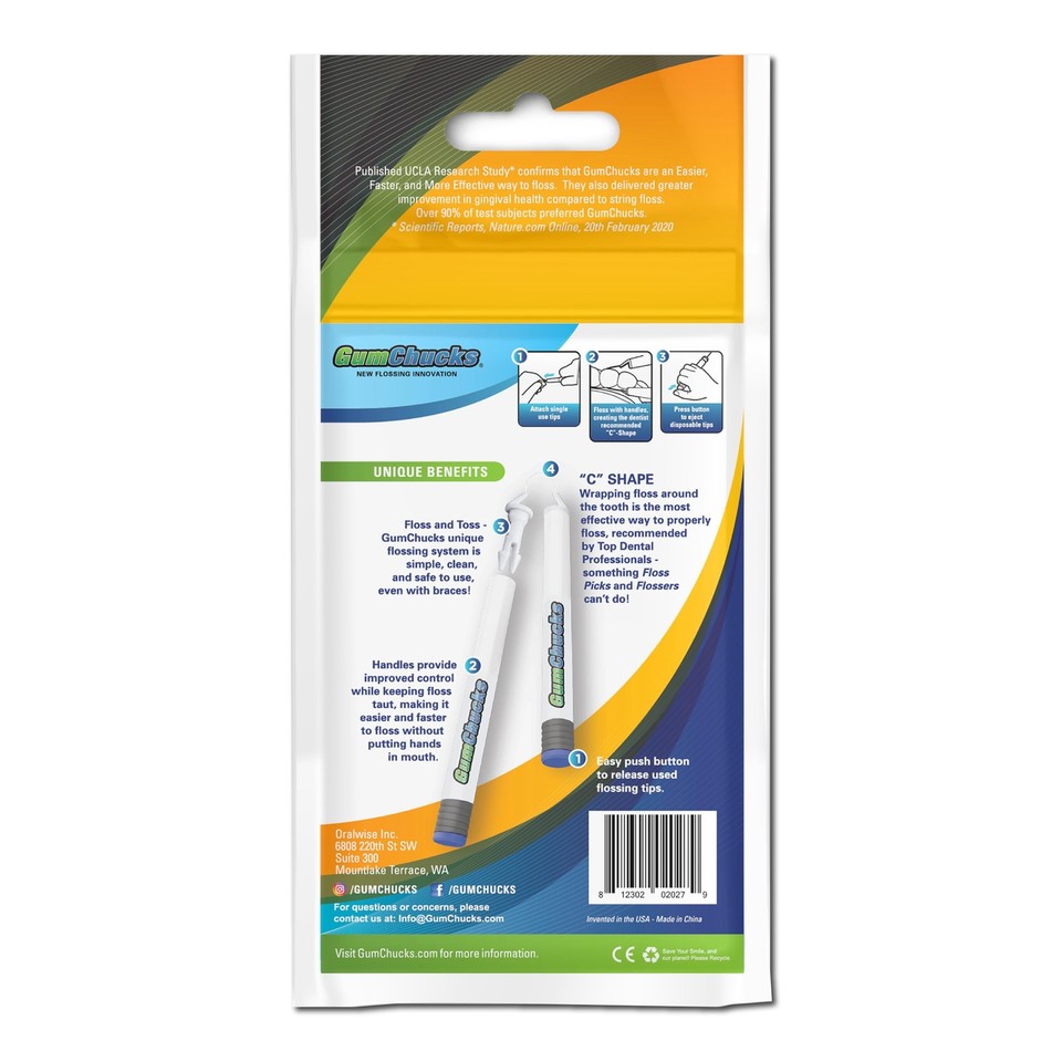 GumChucks | Faster, Easier Flossing! Universal 30 Pack of Flossing Tip ...