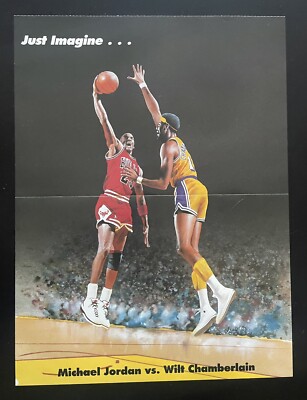 MICHAEL JORDAN VS WILT CHAMBERLAIN Poster from 1991 Tuff Stuff Magazine ...