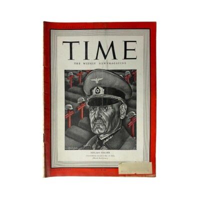 VTG Time Magazine June 29, 1942 Adolf Hitler's Franz Halder | eBay