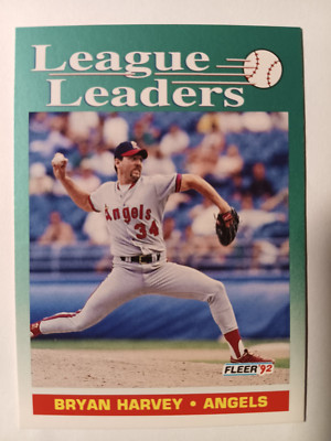 BRYAN HARVEY CALIFORNIA ANGELS "LEAGUE LEADERS" 1992 FLEER BASEBALL ...