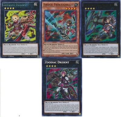 Yugioh Zoodiac 2024 Deck - Drident - Chakanine - Thoroughblad - 55 ...