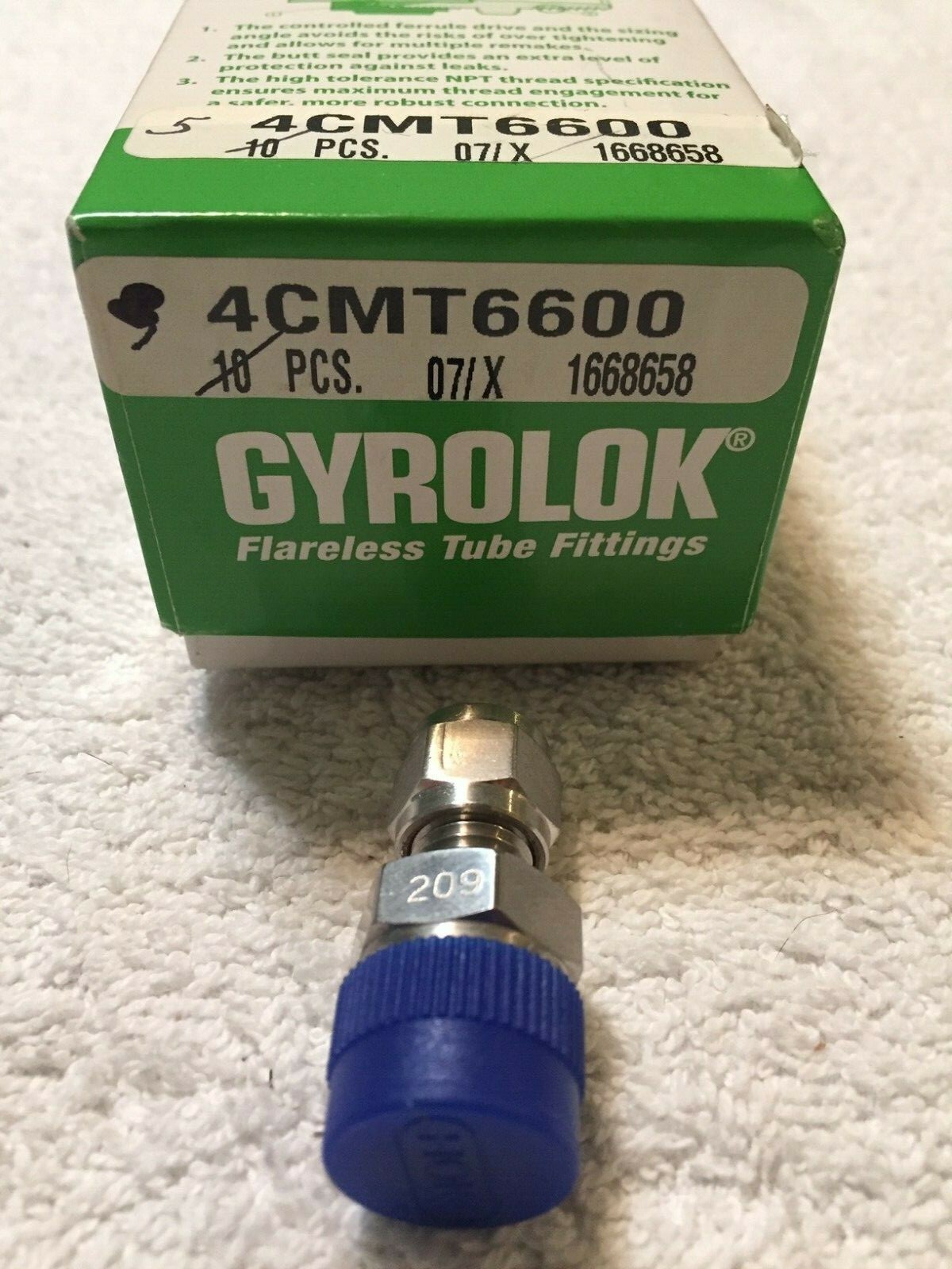 HOKE GYROLOK 4CMT6600 Male Thermocouple Connector Fitting 1/4 tube 3/8 ...