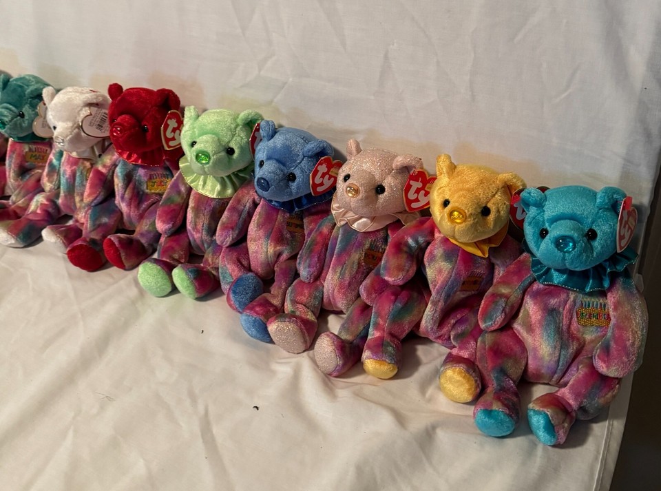Retired Ty Beanie Babies Bears, Birthday Bears, Complete Set of 12 ...