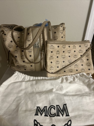MCM Women's Leather Tote Bag Monogram Tan | eBay
