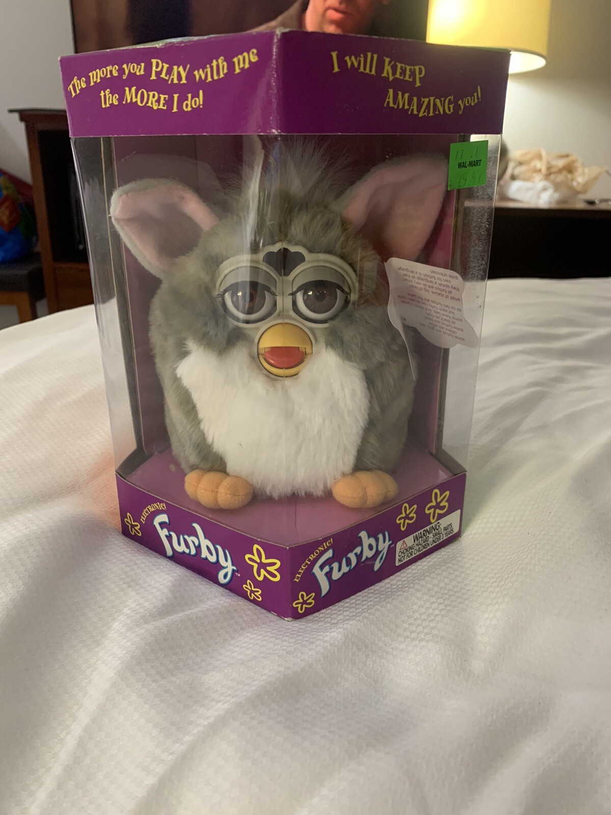 1998 Electronic Furby Gray & White With Brown Eyes Sealed In Box Model ...