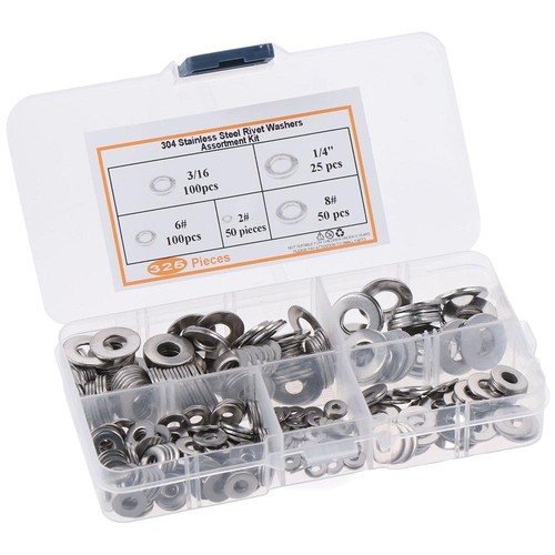 325pcs #6 #2 #8 3/16" 1/4" Rivet Washers Flat Ring Blind Pop Rivets | eBay
