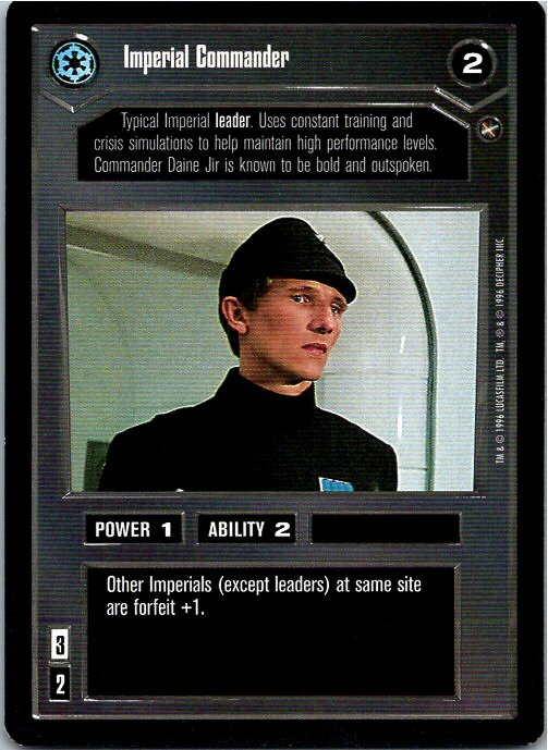 Star Wars A New Hope Limited CCG Card Imperial Commander | eBay