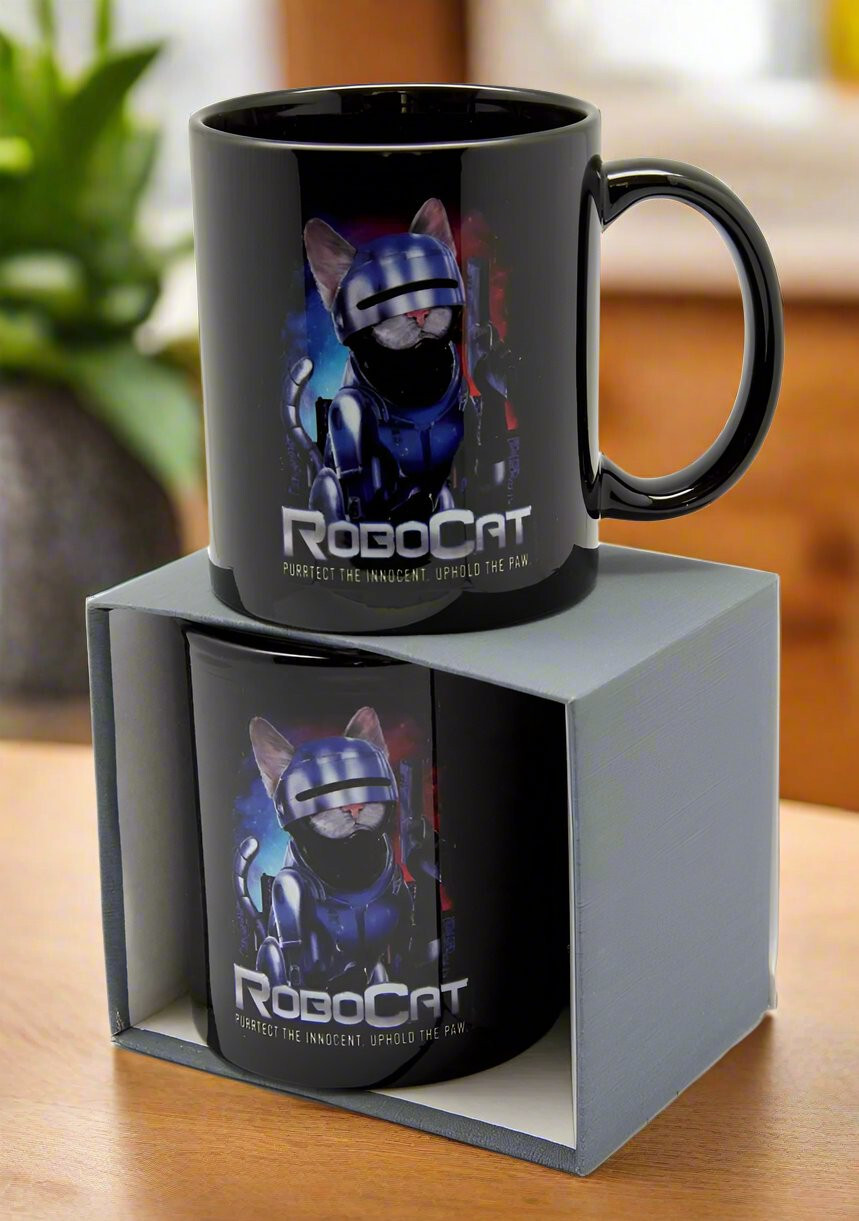 Funny Cat Mug Tea Coffee Cup Film RoboCop Gift Funny Humorous Novelty ...