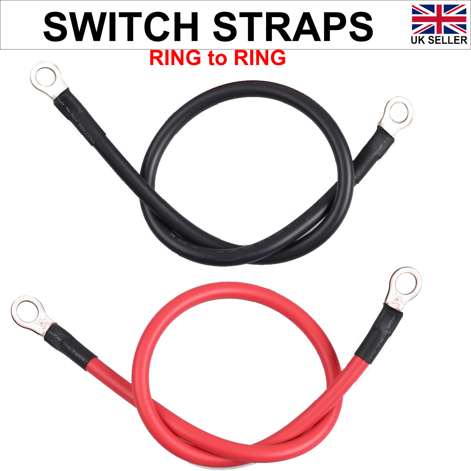 Battery & Switch Lead Power Strap Earth Positive Negative Cable 16mm² ...