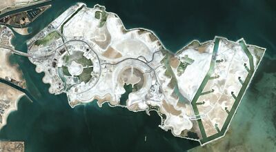 Landscape nature aerial view qatar asia sea desert Custom Gaming Mat ...