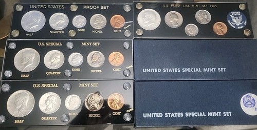3-1964 Mint Proof Sets In Capitols 3 Sms Sets 1965 ,1966,1967 All In ...