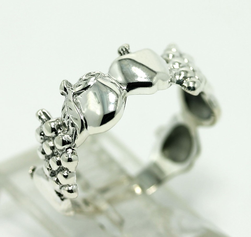 Sterling Silver Apple Grape Vine Fruit Band Ring Size 6.5 | eBay