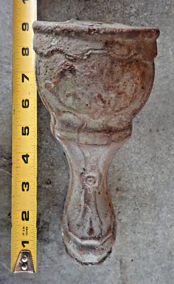 1 Vintage CAST IRON Wood STOVE LEG Foot Fancy Pot Belly burner heater ...