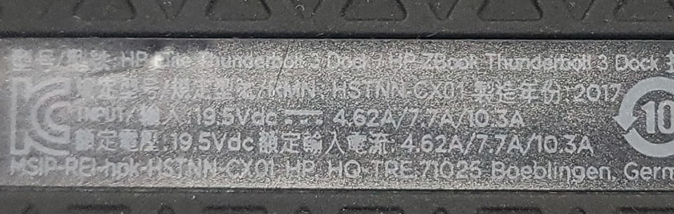 OEM HP Elite Thunderbolt 3 Dock HP ZBook HQ-TRE HSTNN-CX01 P5Q58UT#ABA ...