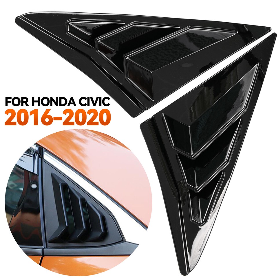 Rear Side Vent Window Louver Cover For Honda Civic Hatchback 2016-2020 ...