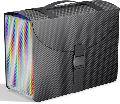25-Pocket Expanding File Folder Organizer with Handle for Documents ...