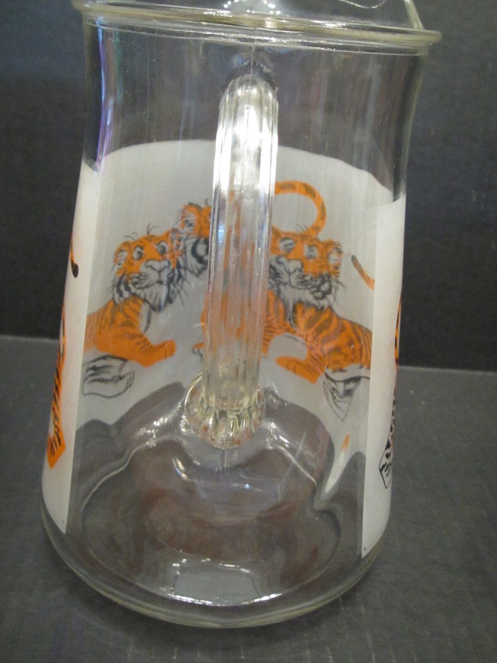 Vtg MCM 1960s Esso Exxon Frosted Tiger Pitcher & Two 12oz Tiger ...
