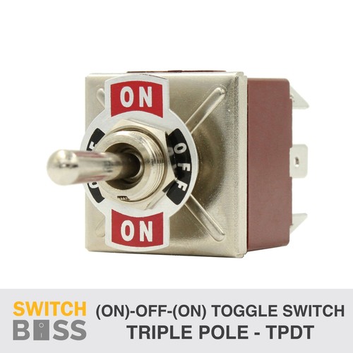 (ON)-OFF-(ON) Momentary Toggle Switch Triple Pole 3 Way TPDT 3PDT 12V ...