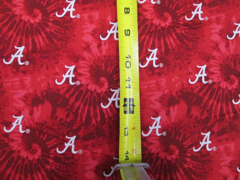 UNIVERSITY of ALABAMA ROLL TIDE TIE-DYE DESIGN BRAND NEW 1 YARD 100% ...