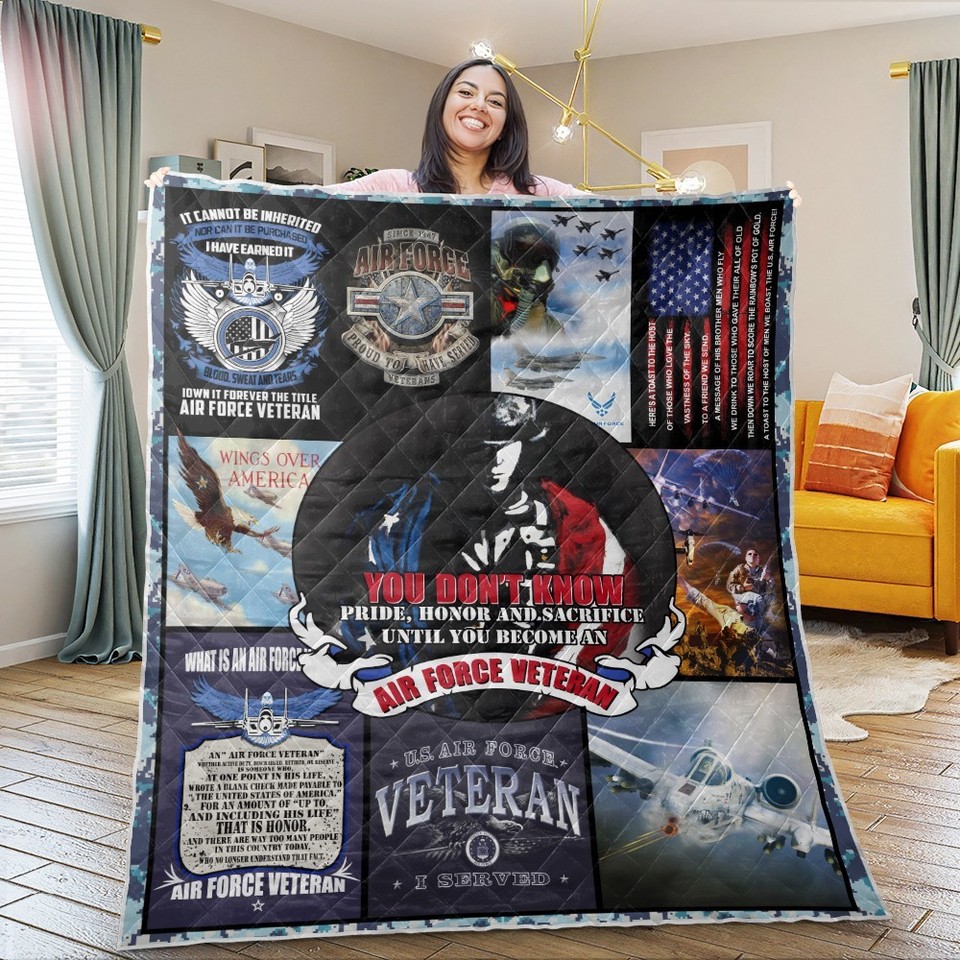 Proud Air Force Veteran Quilt, U.S. Air Force Quilt Blanket Gift Idea | eBay