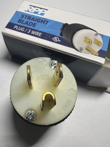 ROP~USA 4 MALE Plugs 120V 15 Amp NEW IN BOX 2 Wire W Ground, RPP5266P ...